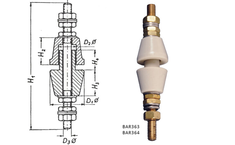 Ceramic LV bushings – Biname electrical insulators