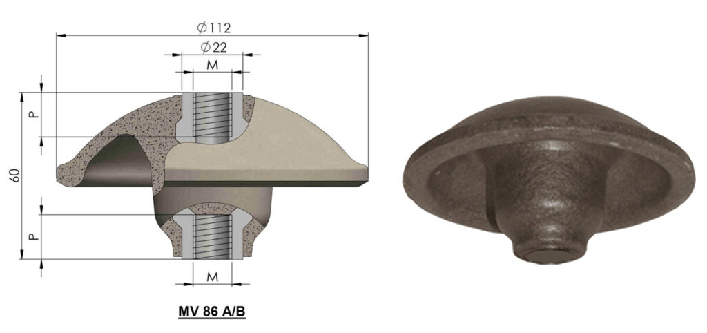 Micaver support isolators – bell type – Biname electrical insulators